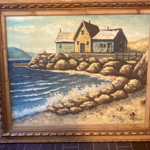 P.G.TIELE VINTAGE SIGNED OIL | Art | Original Oil Painting Signed Pg ...